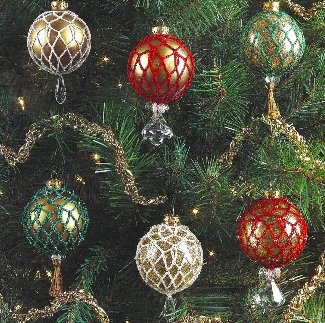 Vintage Crochet Pattern Christmas Ball Covers PDF Instant Digital ...