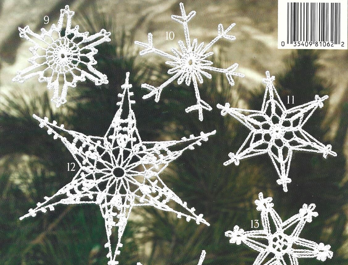 Vintage Crochet Pattern 16 Snowflake Ornaments Lacy Christmas - Etsy