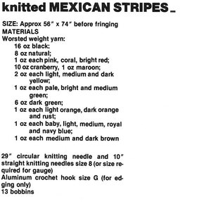 Vintage Knitting Pattern Mexican Blanket Southwestern Afghan Diamonds ...