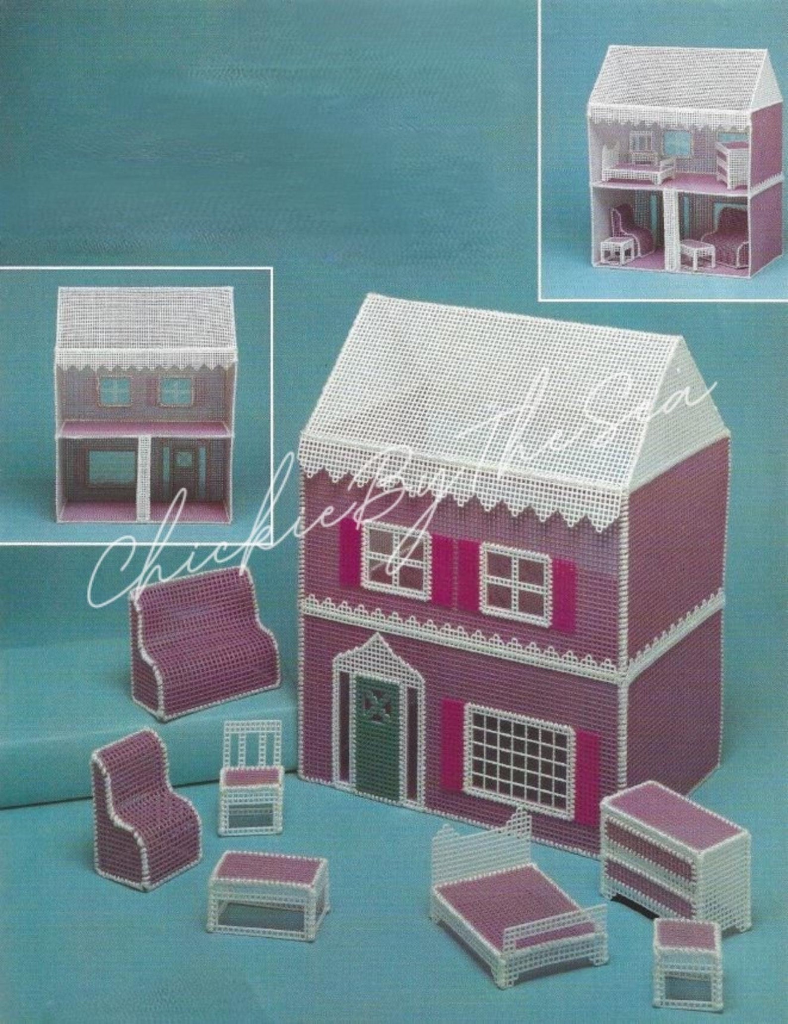 Plastic Canvas Dollhouse Pattern With Furniture Set (PDF Digital ...