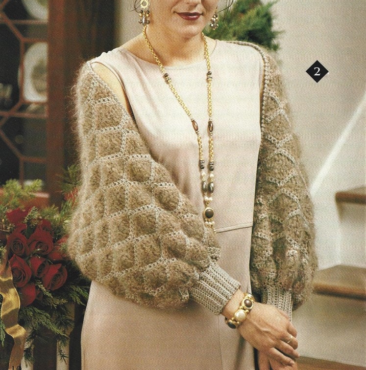 Vintage Crochet Pattern Shoulder Wrap Sweater Shrug PDF - Etsy