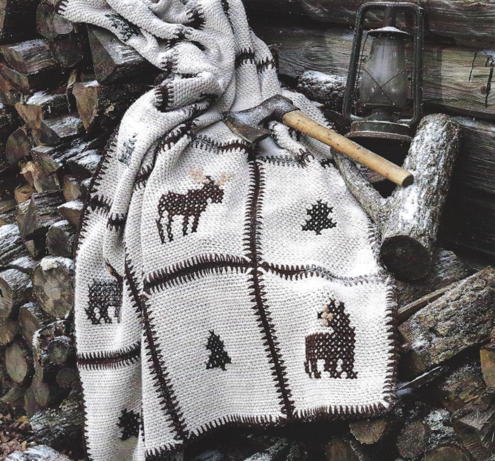 Vintage Crochet Pattern Woodland Animals Afghan PDF Instant Digital ...