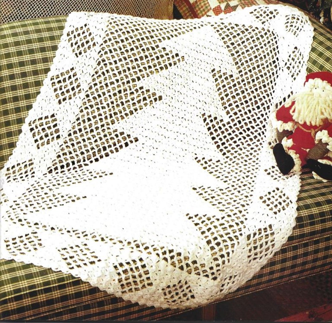 Vintage Filet Crochet Pattern Lacy Christmas Tree Afghan PDF Instant ...