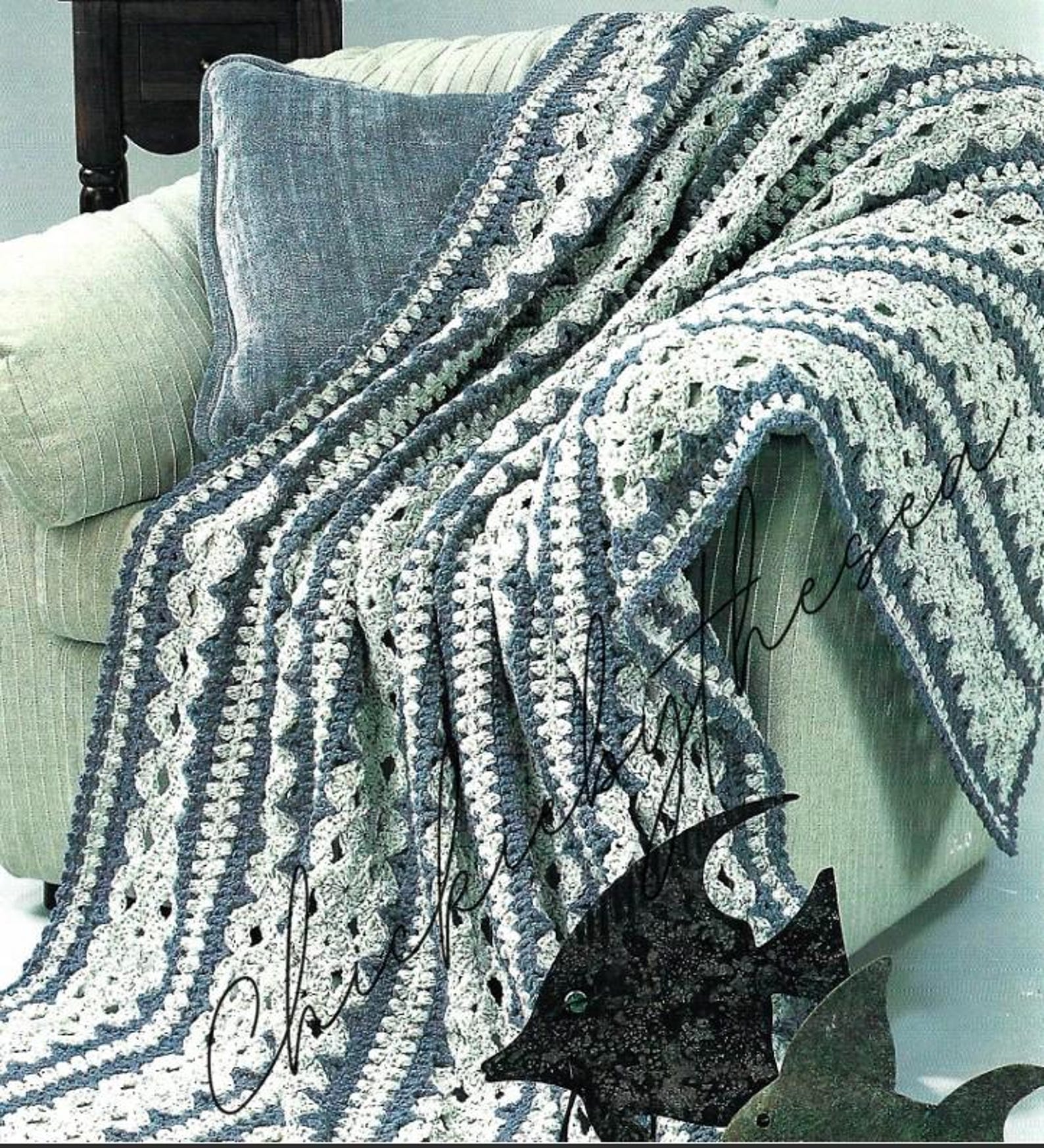 Vintage Crochet Afghan Pattern: Lacy Mile a Minute Bed Coverlet (PDF ...