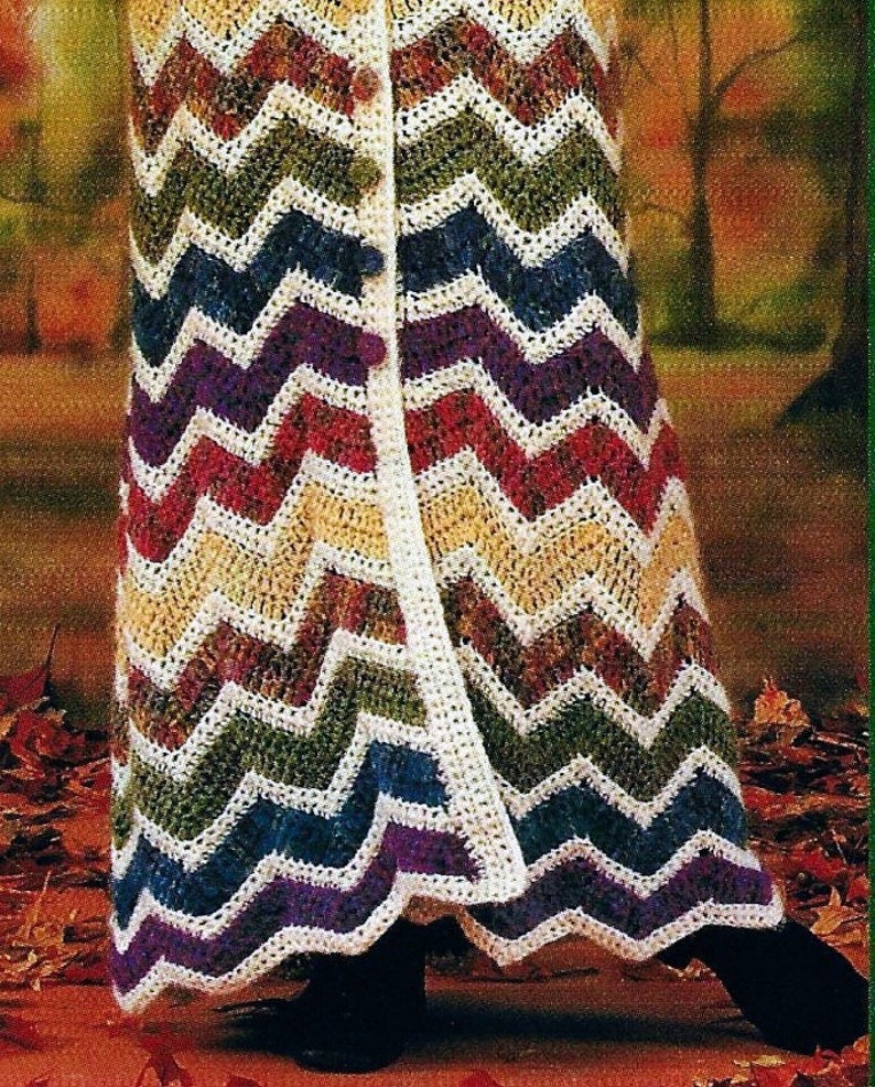 Vintage Crochet Pattern Ripple Afghan Blanket Jacket PDF - Etsy
