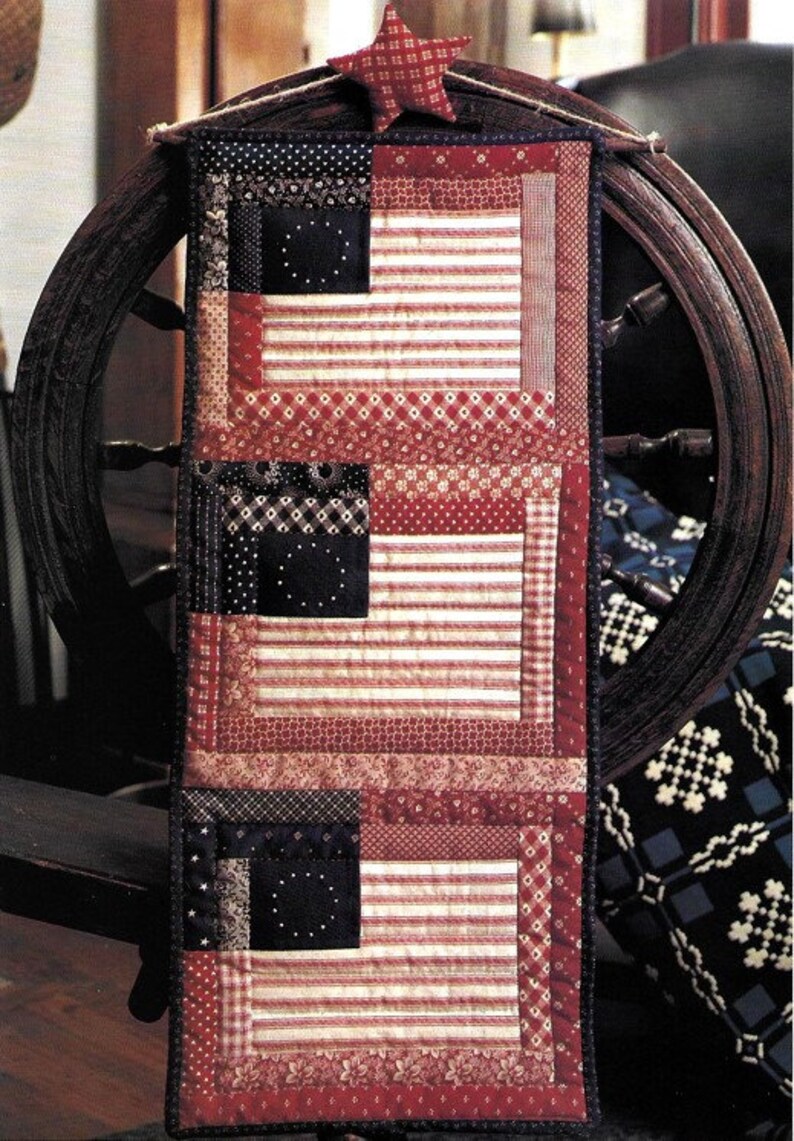 Vintage Sewing Pattern Quilted 4th of July American Flag Banner PDF ...