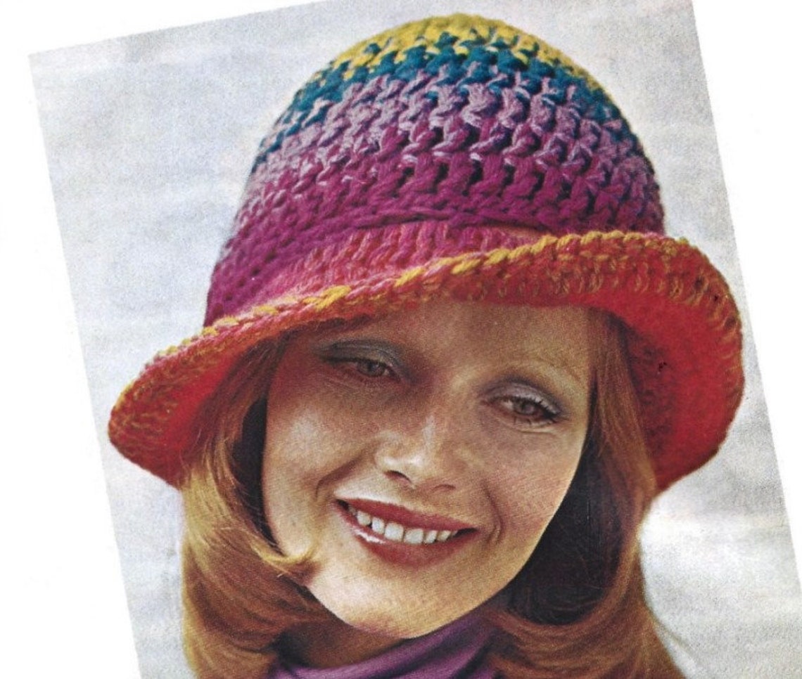 Vintage Crochet Pattern 1920s Flapper Hat PDF Instant Digital Download ...