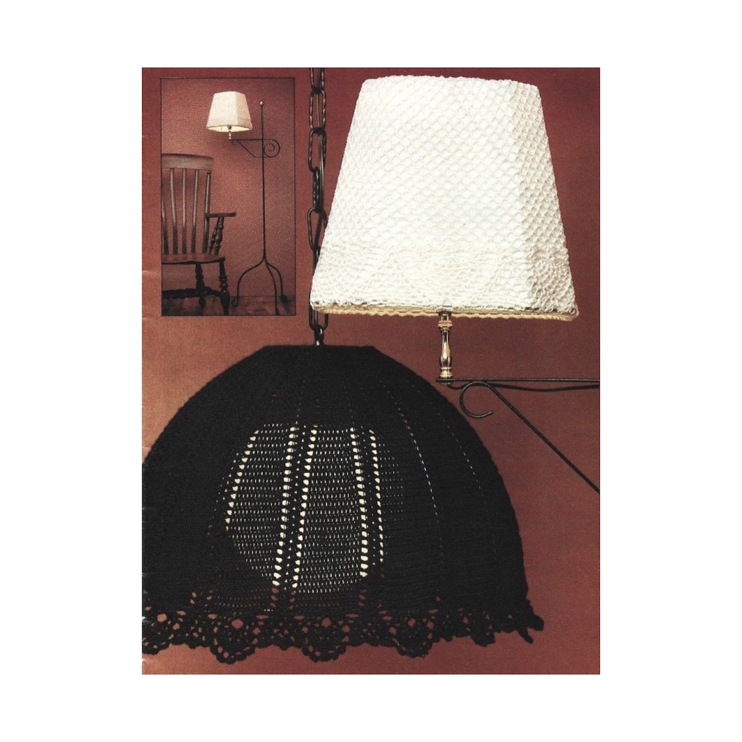 Vintage Crochet Pattern Lacy Lamp Shade Cover Set of 2 PDF Instant ...