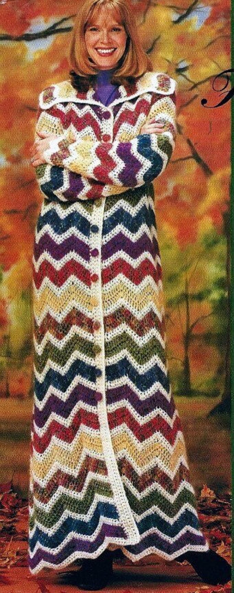 Vintage Crochet Pattern Ripple Afghan Blanket Jacket PDF - Etsy