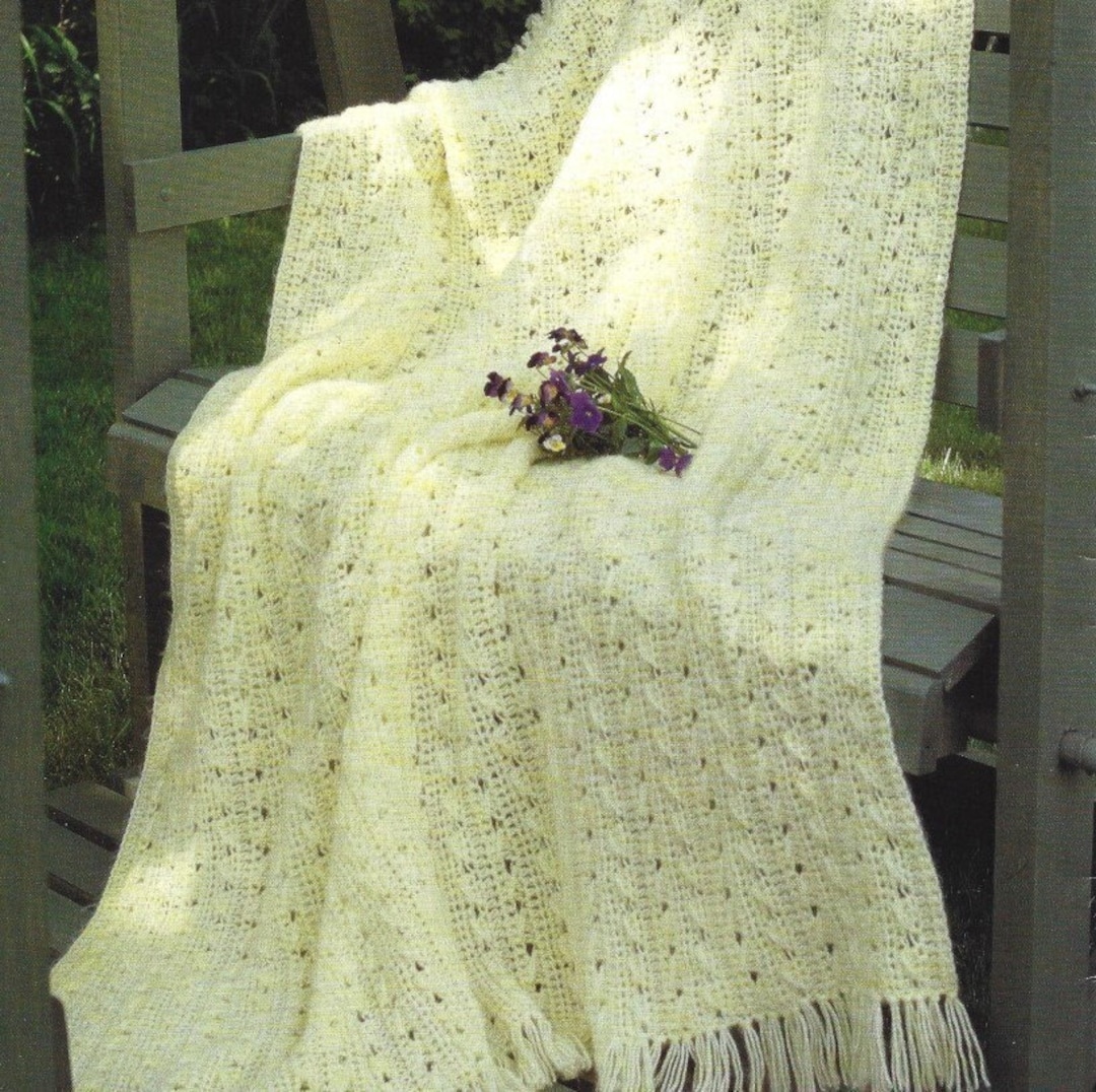 Vintage Crochet Pattern Rick Rack Lacy Afghan PDF Instant Digital ...