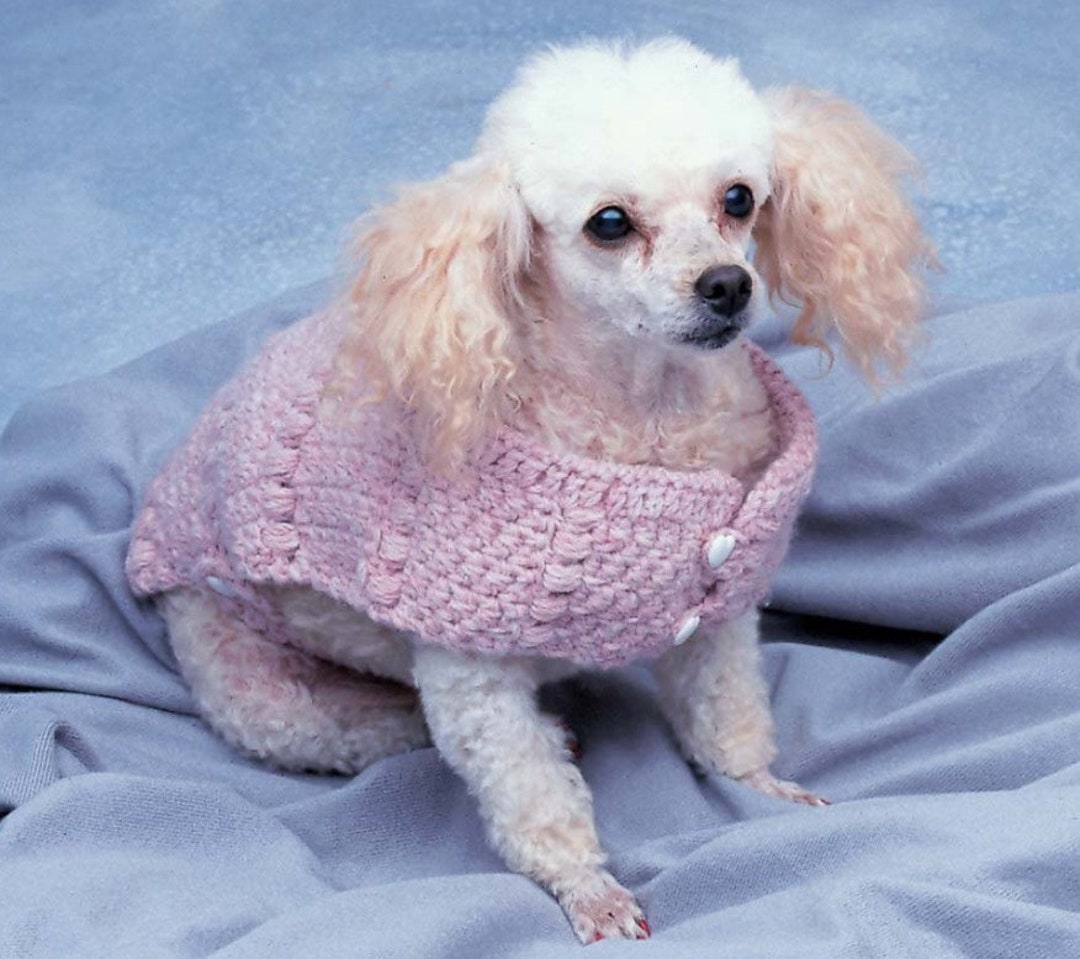 Vintage Crochet Pattern Pretty in Pink Dog Sweater Coat PDF Instant ...