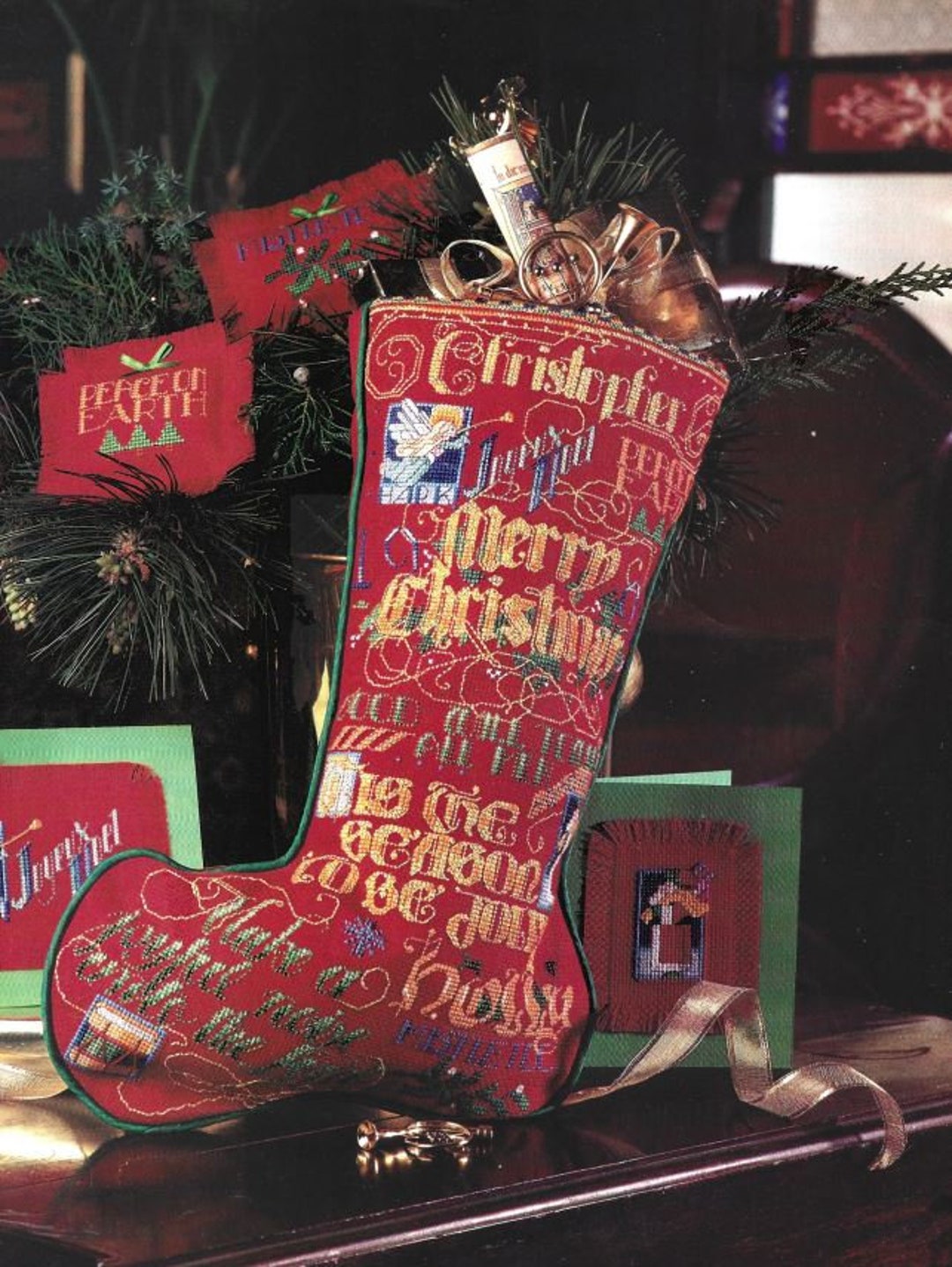 Cross Stitch Stocking Pattern Songs of Joy PDF Instant Digital Download ...