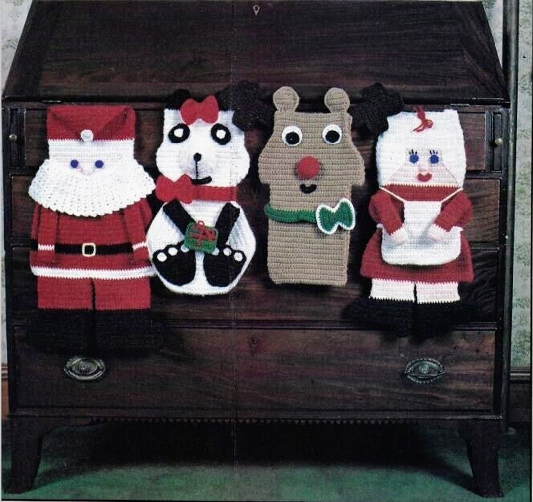Vintage Crochet Pattern Set of 4 Christmas Stockings PDF Instant ...