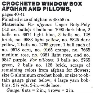 Vintage Crochet Pattern Flower Window Box Afghan Set With Matching ...