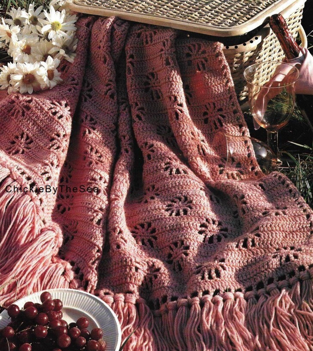 Vintage Crochet Pattern Lacy Daisies Afghan PDF Instant Digital ...