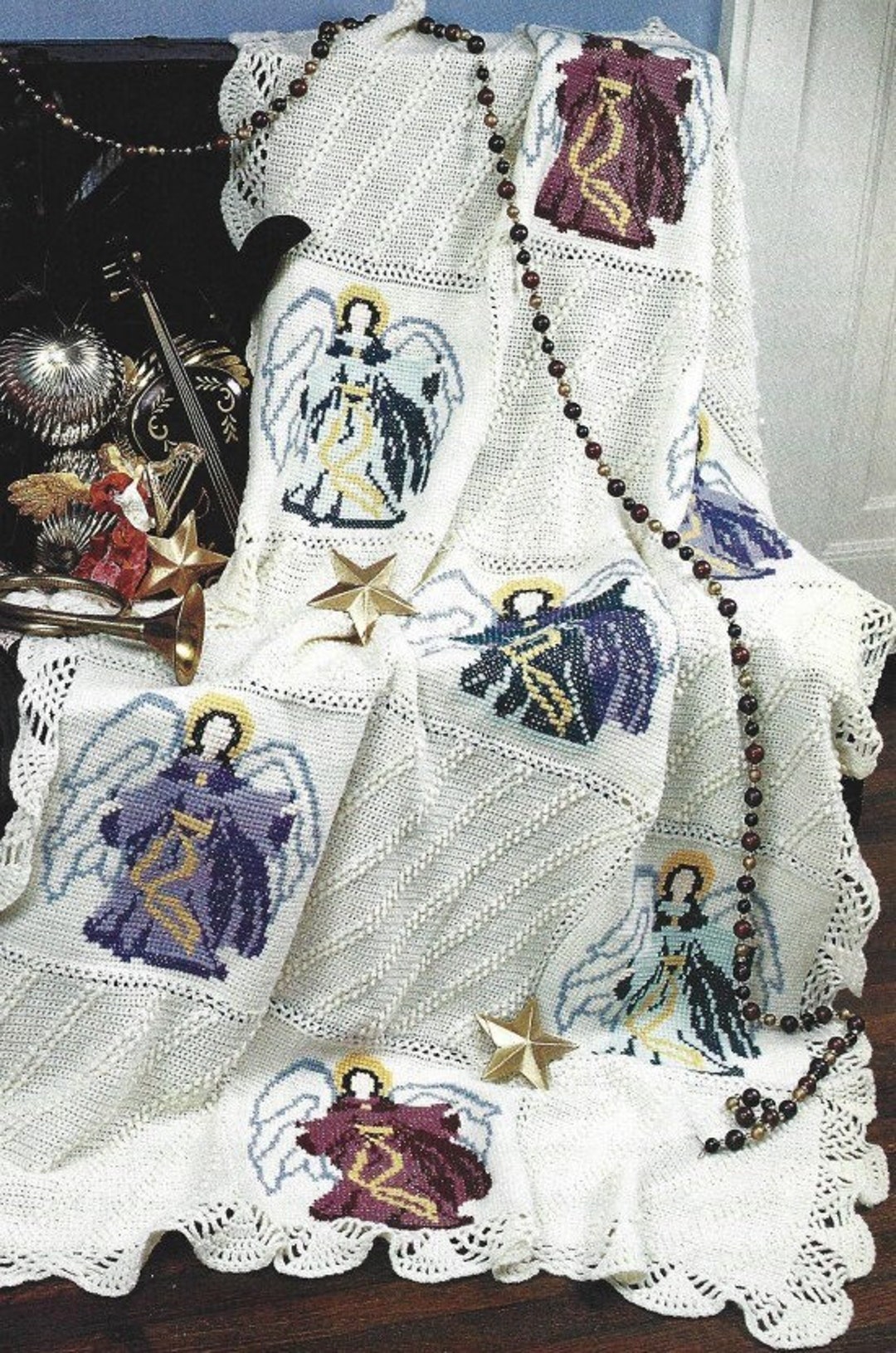 Crochet Christmas Angel Afghan Pattern PDF Instant Digital Download ...