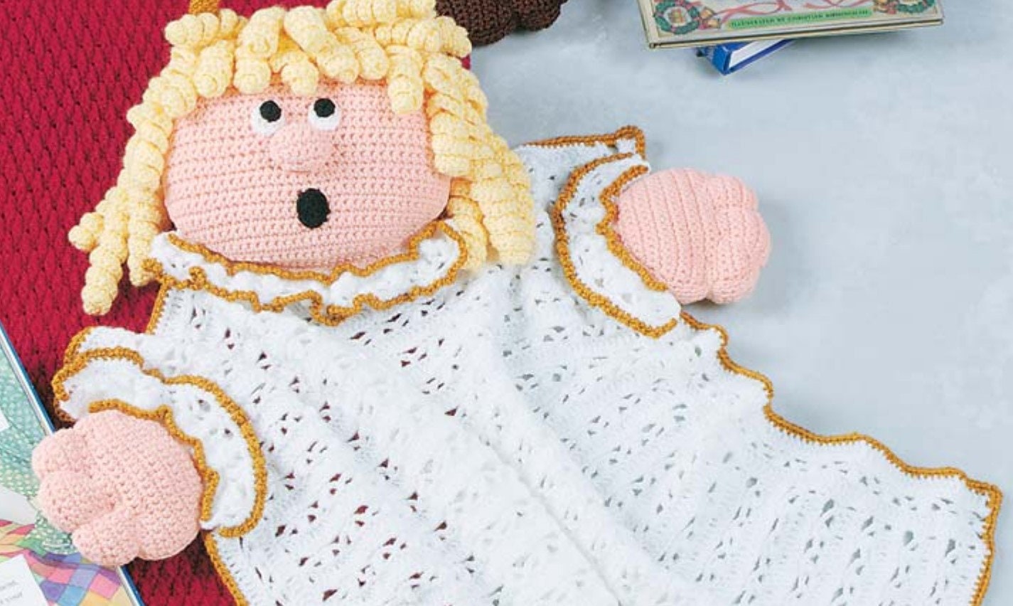 Vintage Crochet Pattern Angel Security Blanket Afghan Amigurumi Cuddle ...