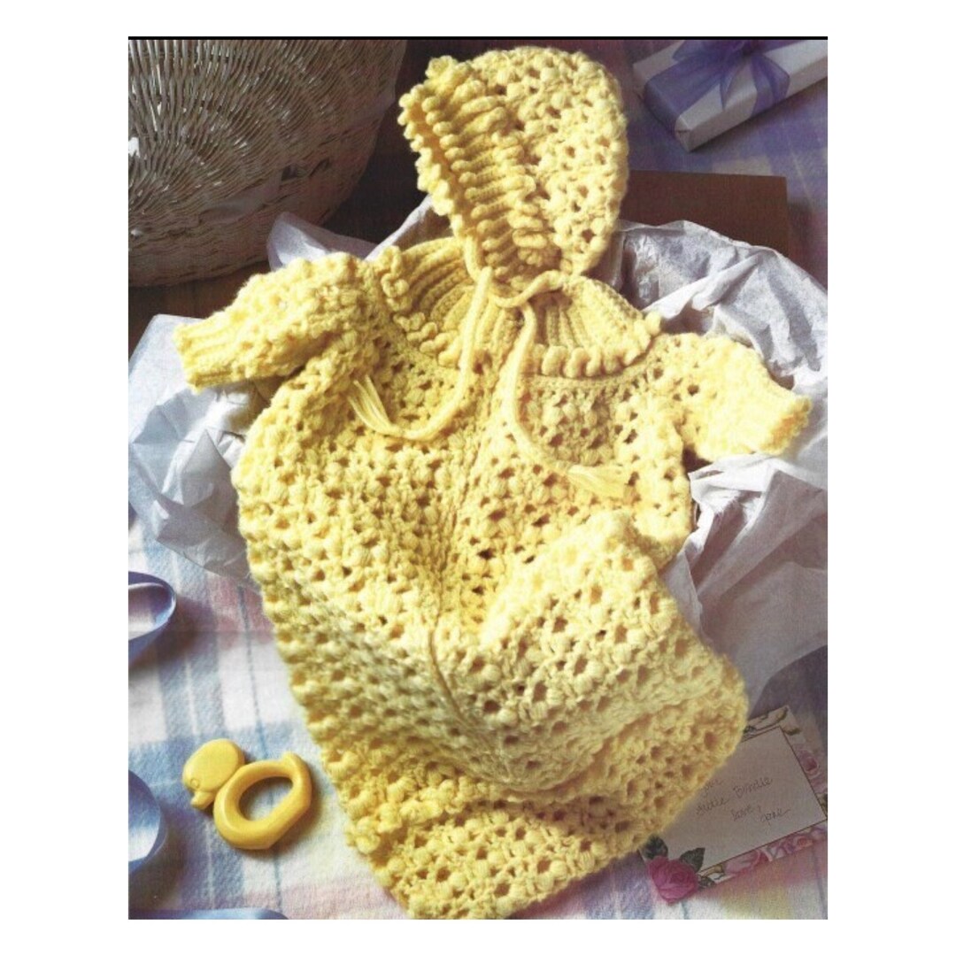 Vintage Crochet Pattern Hooded Sleep Sack for Baby PDF Instant Digital ...