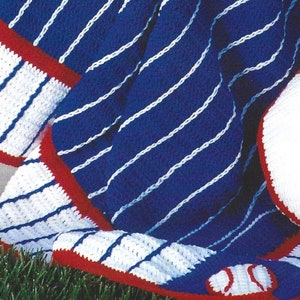 Crochet Kids Blanket Pattern Baseball Afghan and Matching Pillow PDF ...