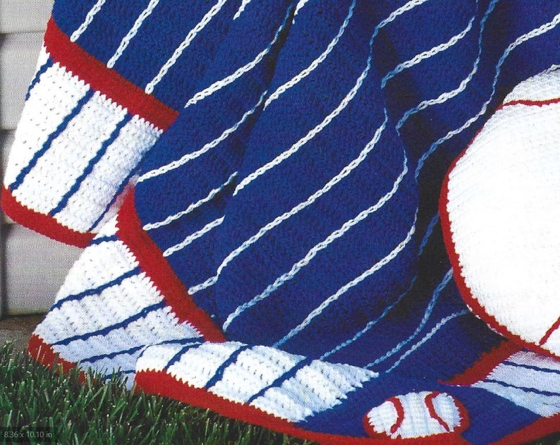 Crochet Kids Blanket Pattern Baseball Afghan and Matching - Etsy