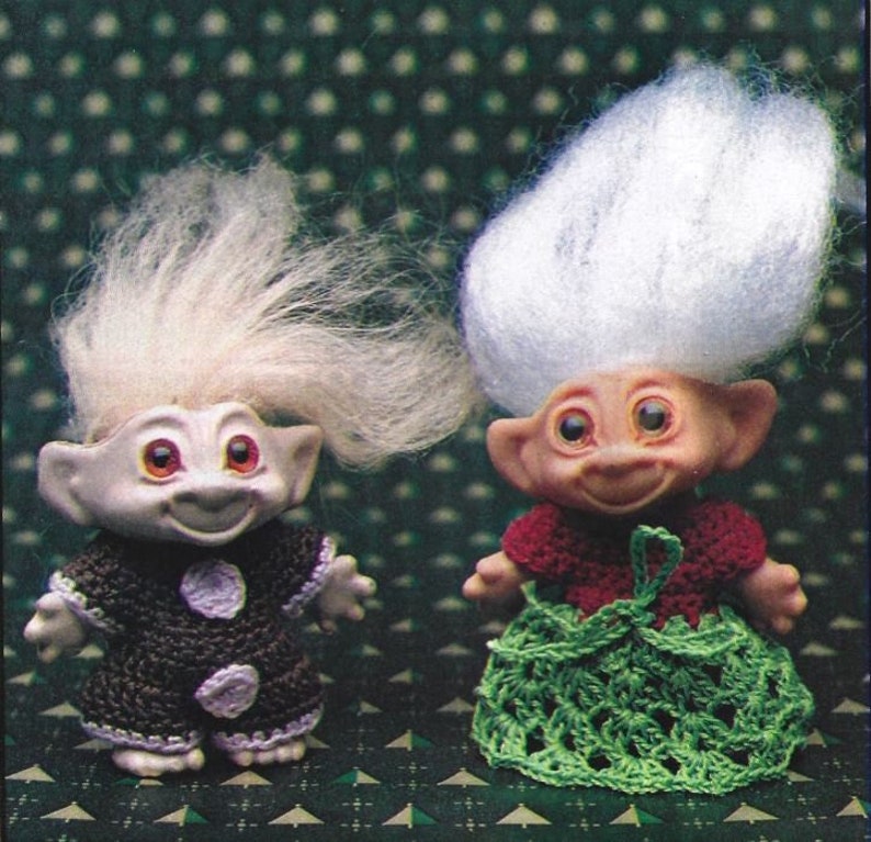 Vintage Crochet Pattern Mini 3 Inch Troll Doll Christmas Dress - Etsy
