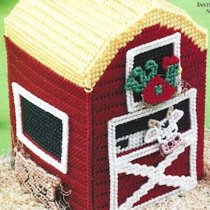 Plastic Canvas Pattern Barnyard Tissue Box Cover PDF Instant Digital ...