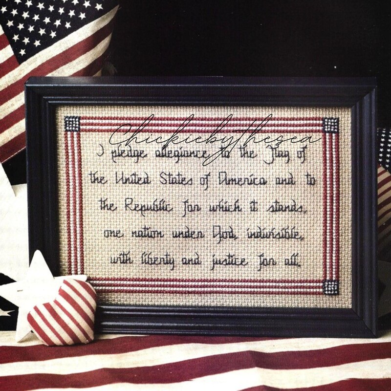 Vintage Flag Cross Stitch - Etsy