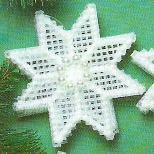 Plastic Canvas Christmas Pattern Star Ornaments PDF Instant Digital ...