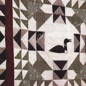 Vintage Quilt Pattern Loon Throw Blanket Bed Covering PDF Instant ...