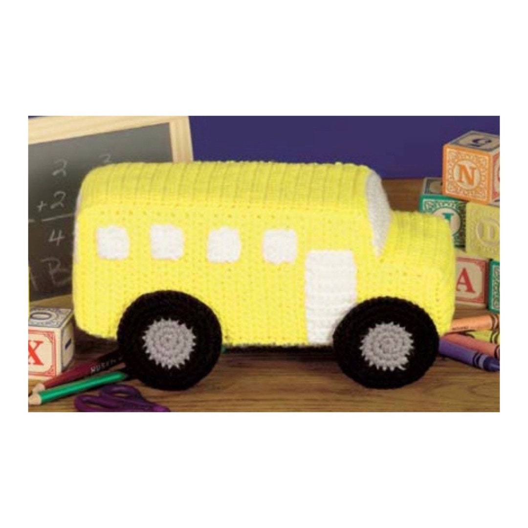 Vintage Crochet School Bus Pattern: Kids Toy Pillow (PDF Digital ...