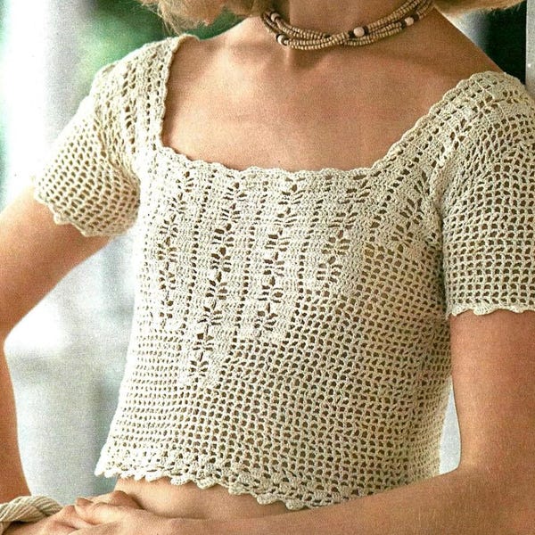 Filet Crochet Shirt - Etsy