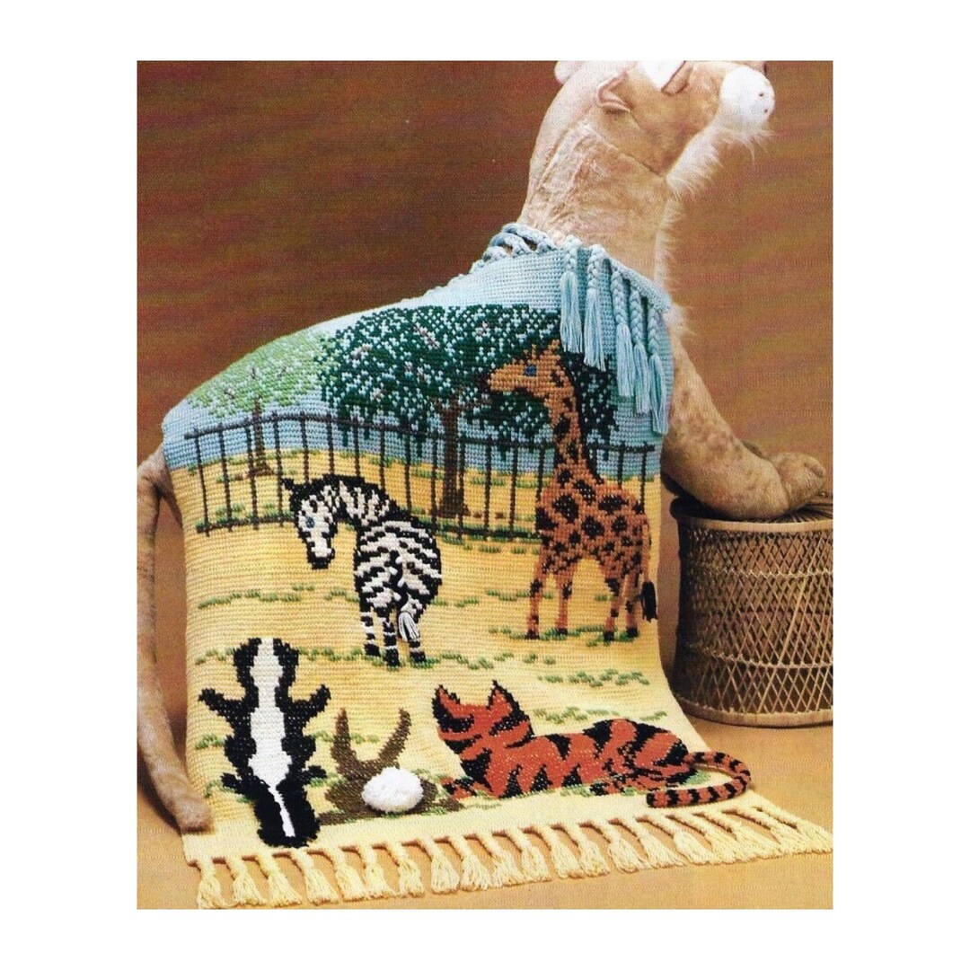 Vintage Crochet Pattern Madagascar Afghan Blanket 3D Tails PDF Instant ...