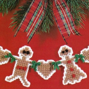 Plastic Canvas Christmas Pattern Gingerbread Family Garland Holiday ...