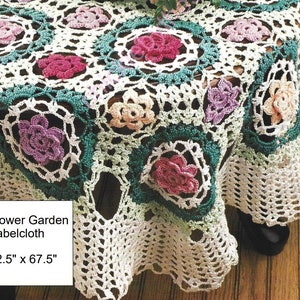 Vintage Crochet Pattern Lacy Floral Rectangle Tablecloth PDF Instant ...