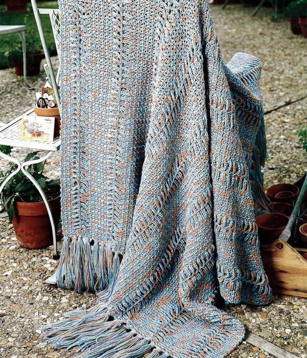 Vintage Crochet Pattern Southwestern Afghan Blanket PDF Instant Digital ...