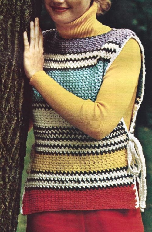 Vintage Crochet Pattern Tabard Tunic Top Vest Quick and Easy - Etsy