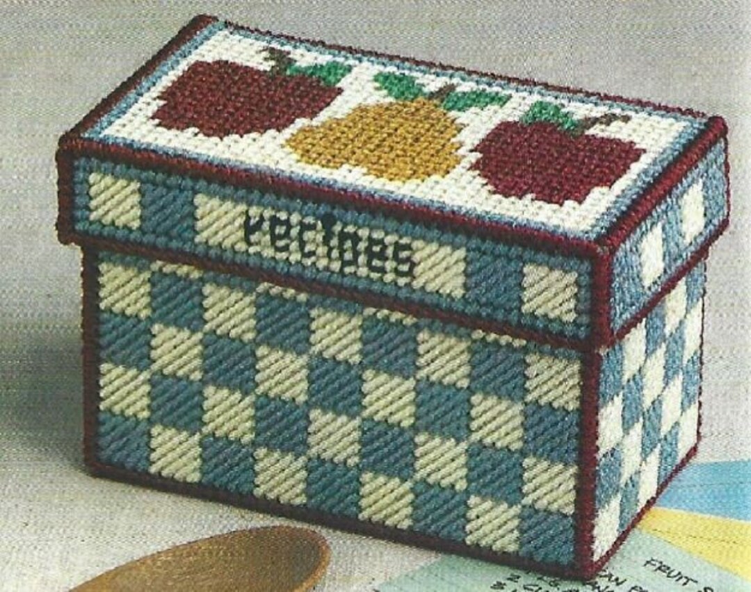 Plastic Canvas Pattern Recipe Box Apples and Pears PDF Instant Digital ...