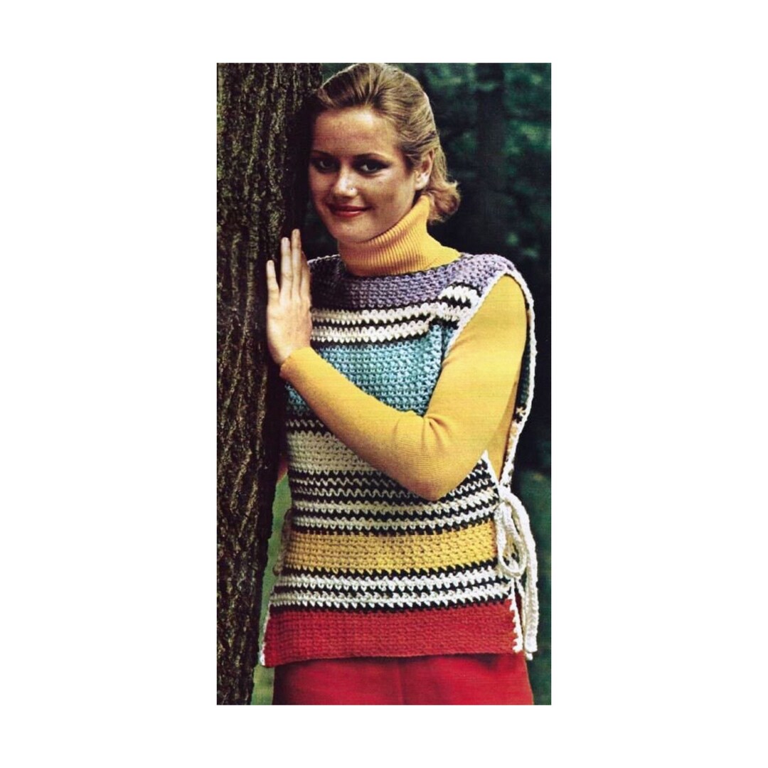 Vintage Crochet Pattern Tabard Tunic Top Vest Quick and Easy Apron ...