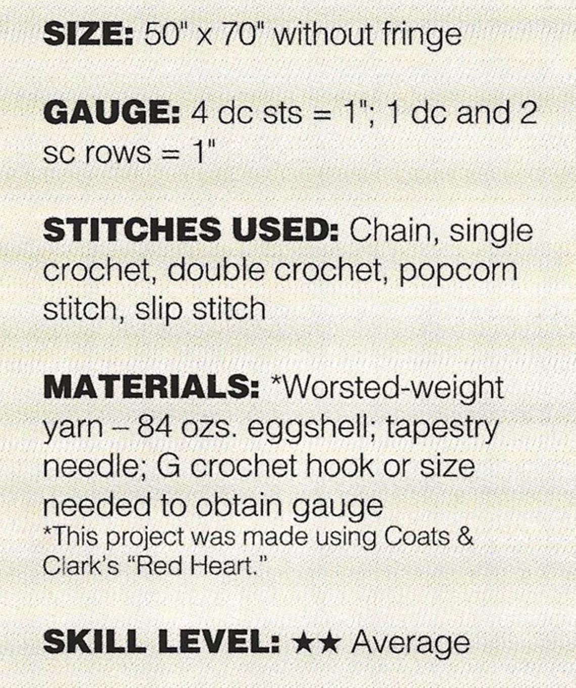 Vintage Crochet Pattern Diamond Popcorn Aran Style Afghan PDF Instant ...