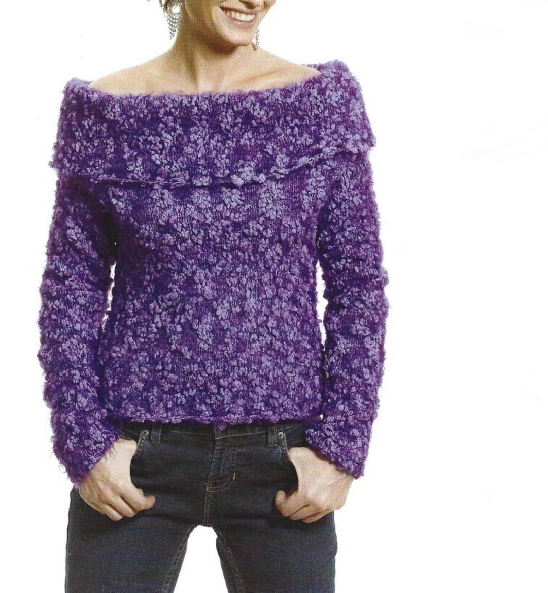 Women’s Knitting Pattern off the Shoulder Crop Top Sweater PDF Instant ...