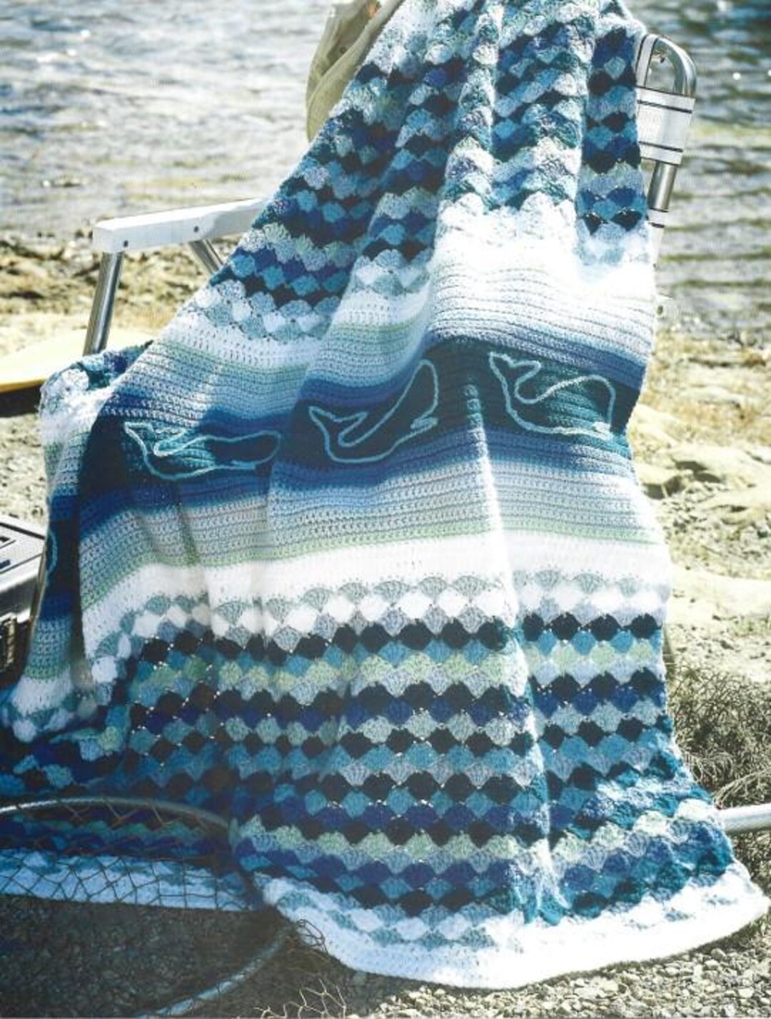 Vintage Crochet Pattern Relaxing Ocean Whales Afghan PDF Instant ...