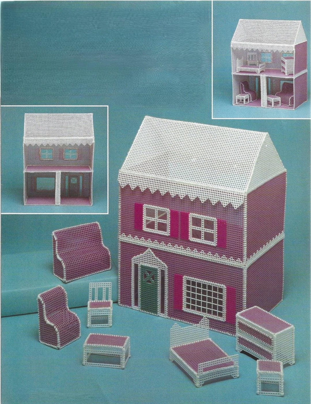 Plastic Canvas Dollhouse Pattern With Doll House Furniture Play Set PDF ...