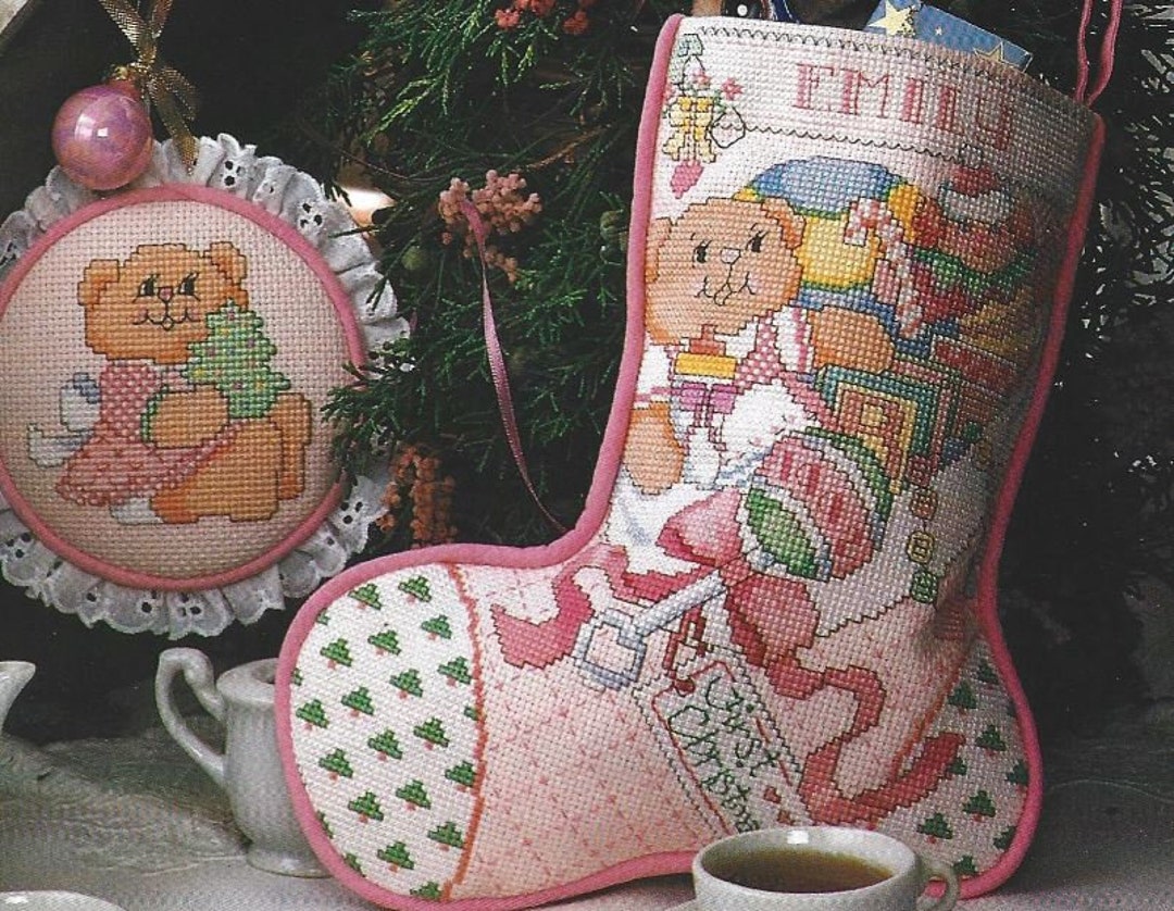 Cross Stitch Stocking Pattern Babys First Christmas PDF Instant Digital ...
