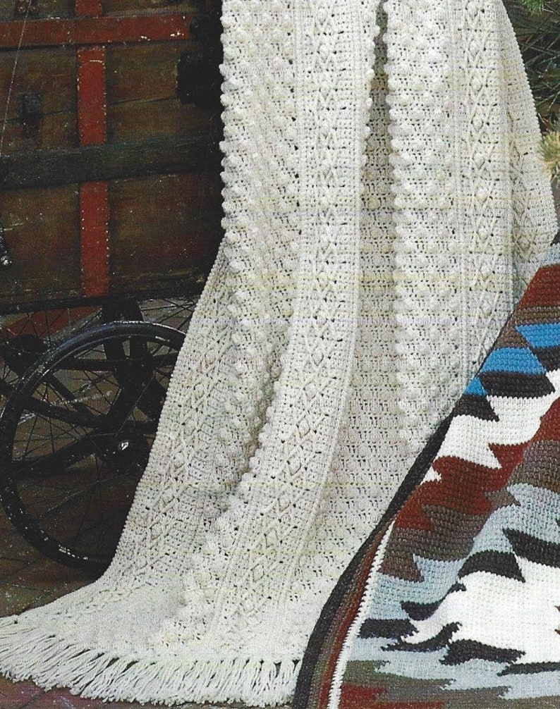 Vintage Crochet Patterns 2 Afghan Blankets Aztec Indian - Etsy