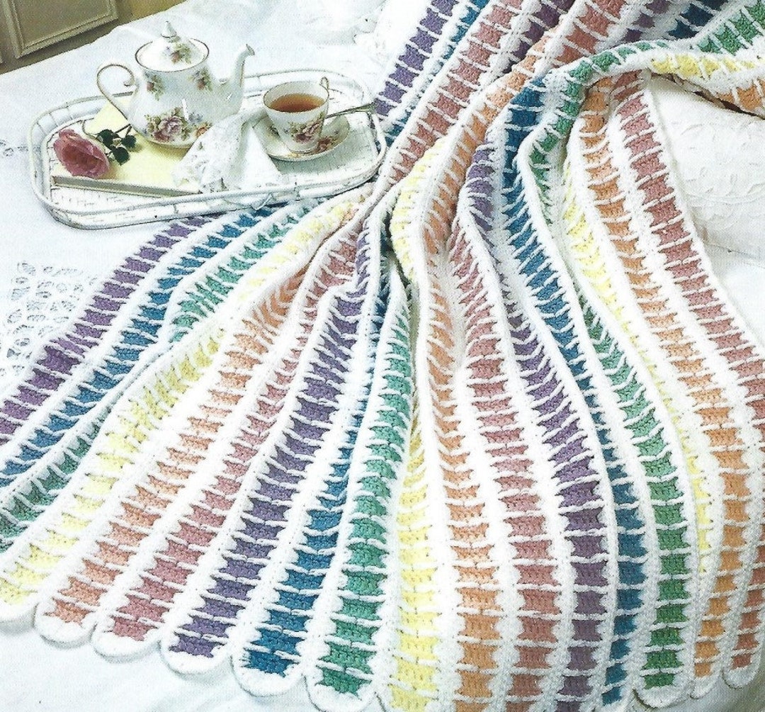 Mile a Minute Crochet Pattern Restful Rainbow Afghan PDF Instant ...