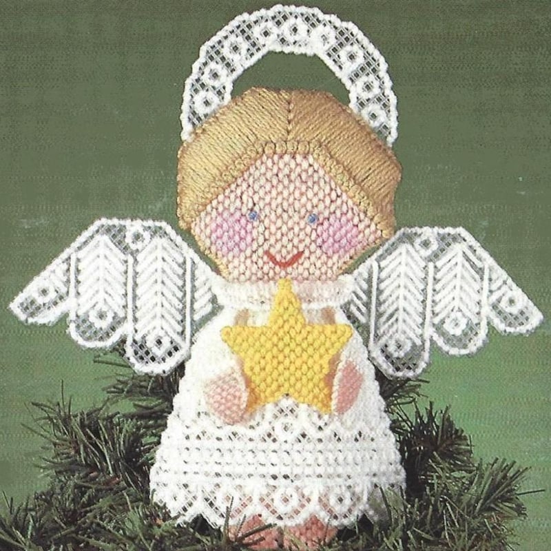 Plastic Canvas Angel Tree Topper - Etsy