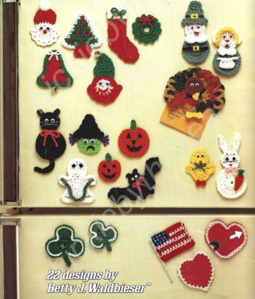 Vintage Crochet Fridge Magnets Pattern PDF Instant Digital Download ...
