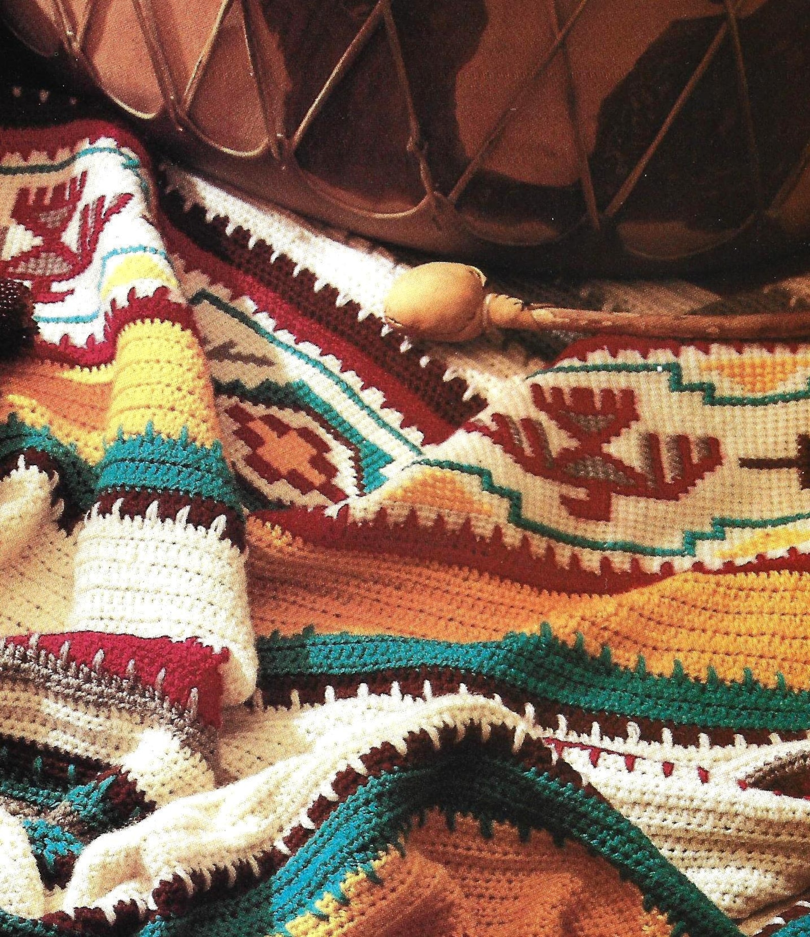 Vintage Crochet Pattern Navajo Indian Design Afghan PDF Instant Digital ...