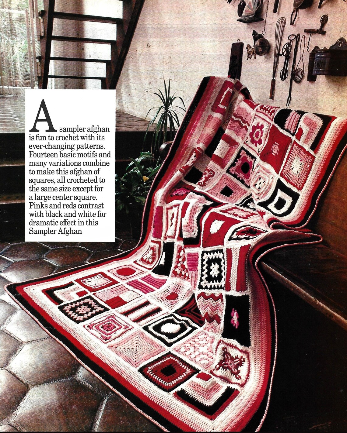 Heirloom Afghan Crochet Pattern Made From 14 Easy Stitch Squares PDF ...