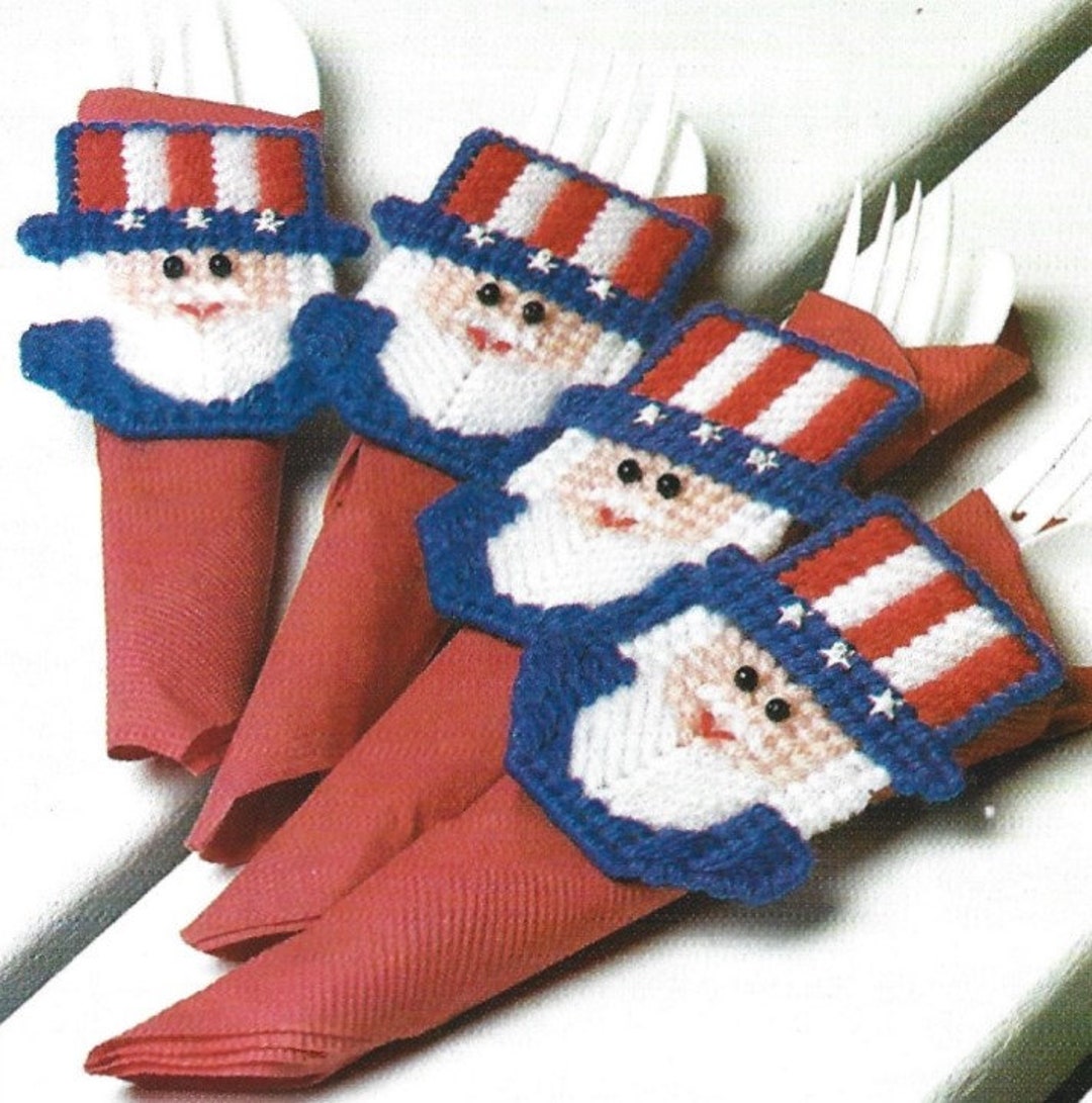 Plastic Canvas Pattern 4th of July Napkin Ring Holders PDF Instant ...